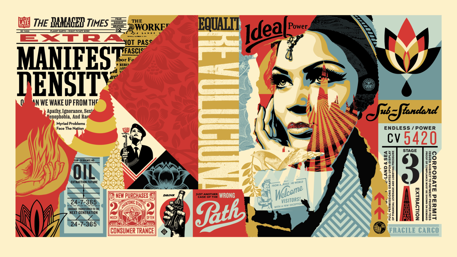 Damaged Wrong Path Mural Large Format Print Avail 5 3 Obey Giant