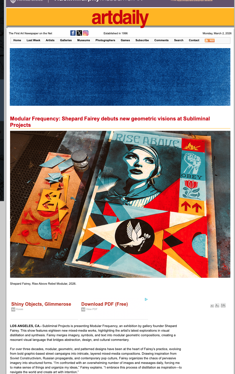 Modular Frequency: Shepard Fairey debuts new geometric visions at ...